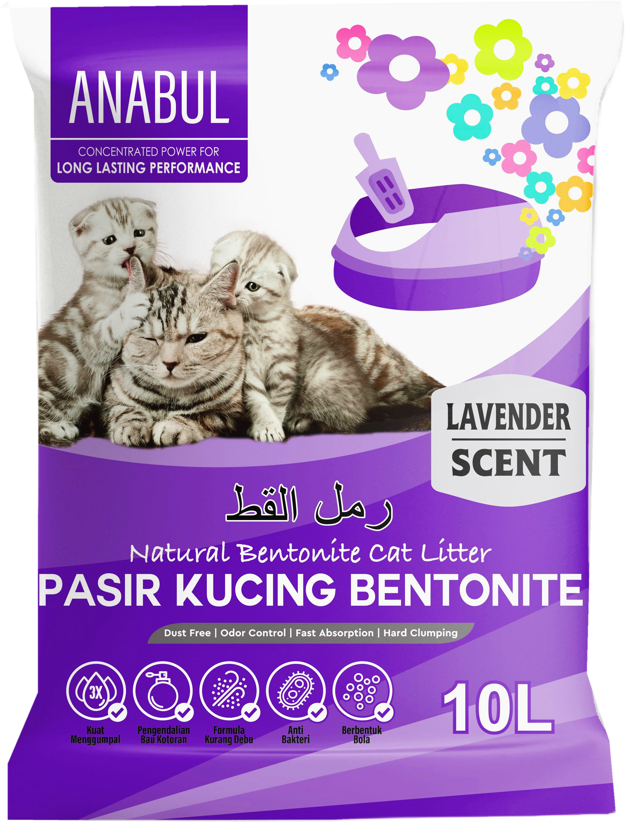 ANABUL CAT LITTER SAND 10L - LAVENDER - AS Teng Teng Trading Sdn. Bhd.